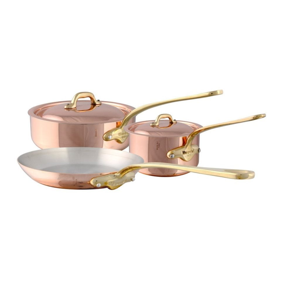 M'200 B 5-Piece Copper Cookware Set With Brass Handles